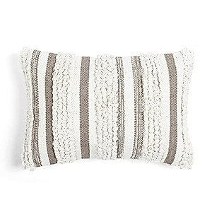 Lush Decor Bria Stripe Decorative Pillow Cover, 13" x 20", Neutral