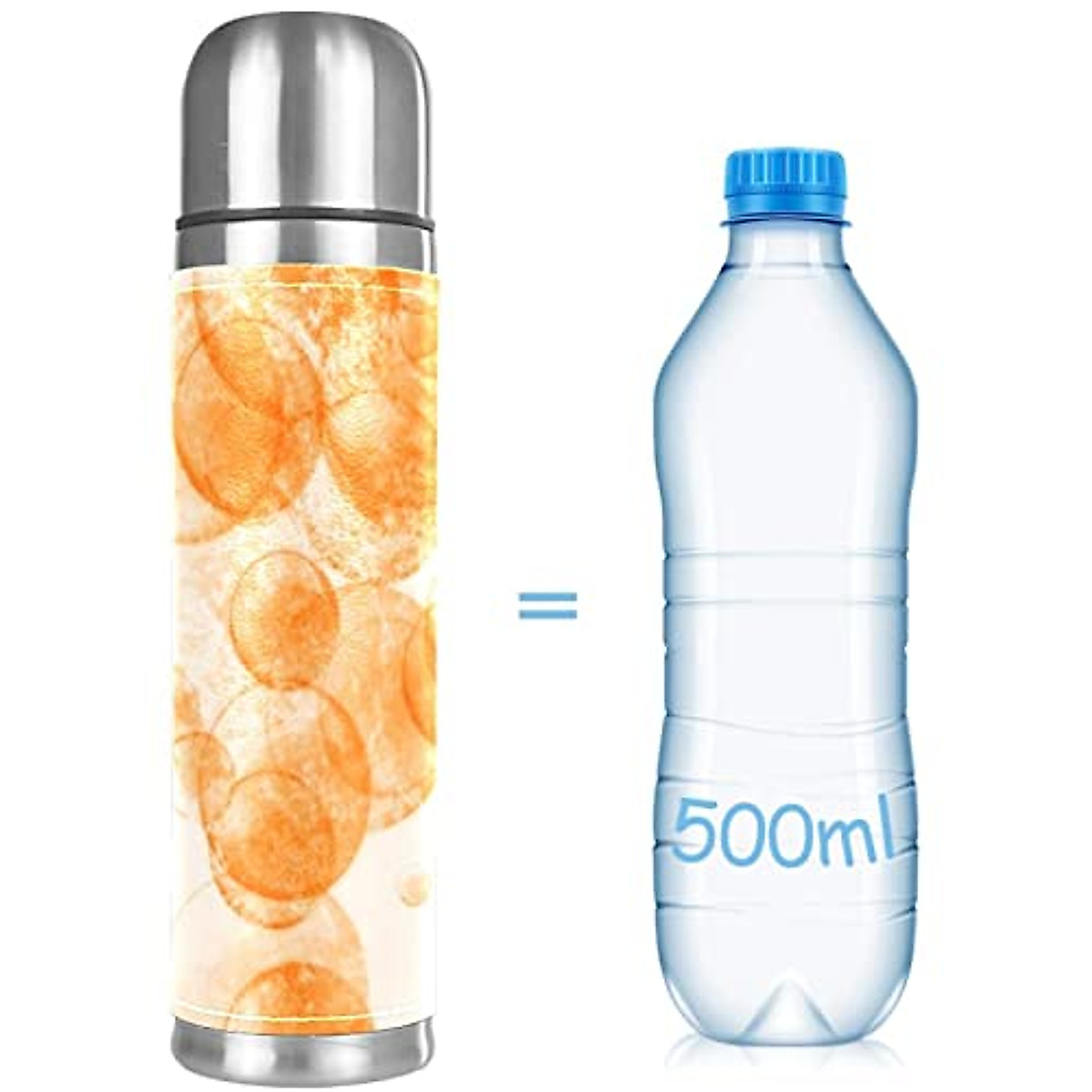 Stainless Steel Leather Vacuum Insulated Mug Bubbles Thermos Water Bottle for Hot and Cold Drinks Kids Adults 16 Oz