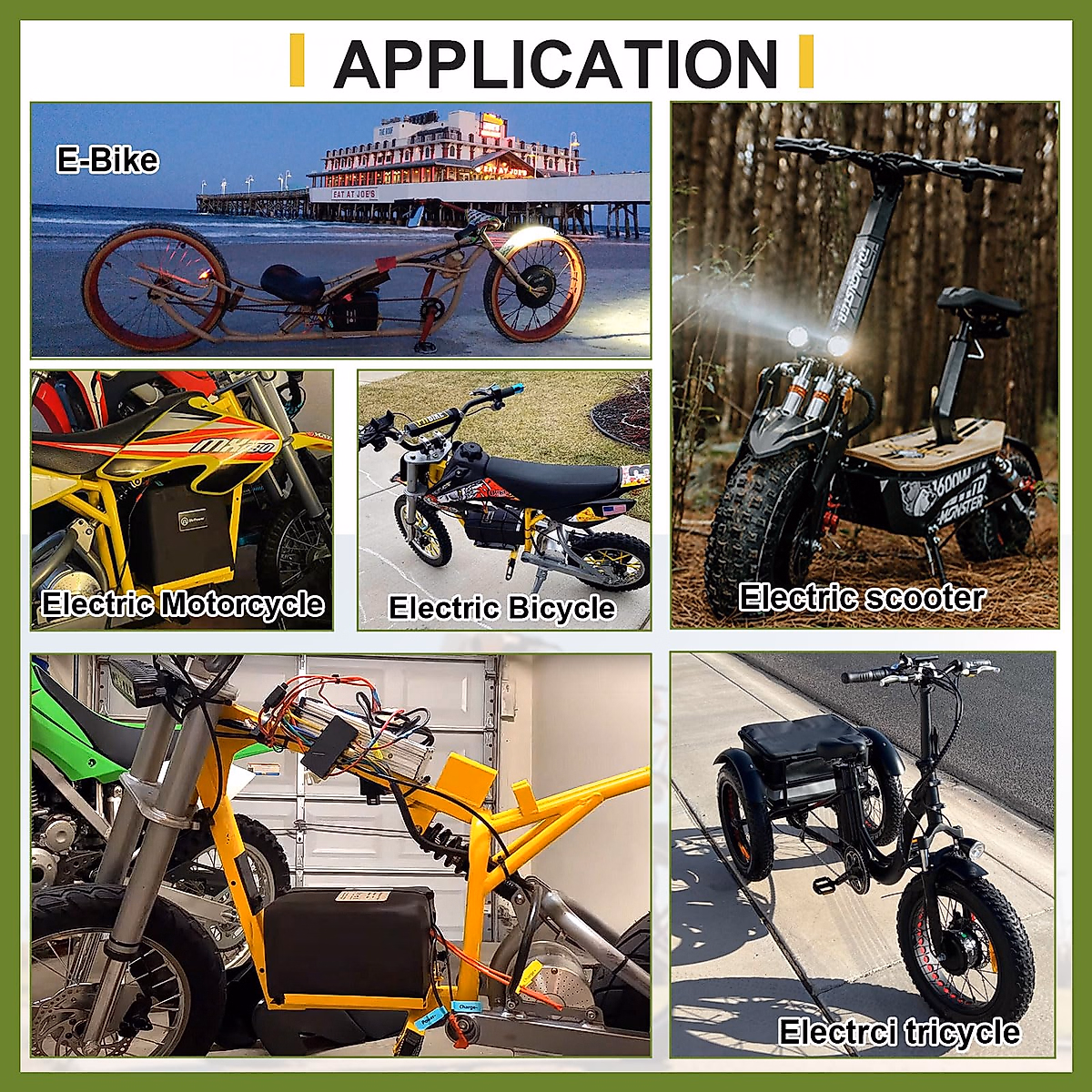 BtrPower 48V LiFePO4 Ebike Battery 20AH Lithium Battery Pack for 1500W-350W Motor, Built-in 40A BMS and 3A Fast Charger