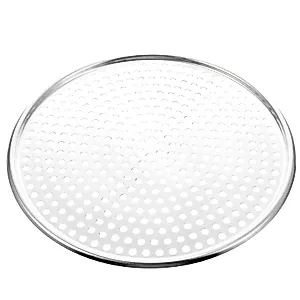 Hemoton Pizza Oven Tools 9 Inches Pizza Pan Even Heating Accessories Non Stick Tray Kitchen Tools Plate Hole Home Baking Bakeware Perforated Aluminum Alloy Kitchen Gadget Perforated Pizza Pan