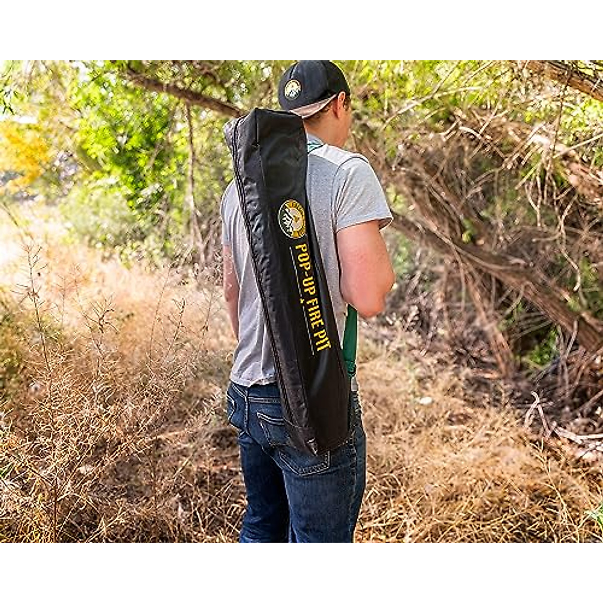 FIRESIDE OUTDOOR Pop-Up Fire Pit | Portable and Lightweight | Fullsize 24 Inch | Weighs 7 lbs. | Never Rust Fire Pit | Heat Shield NOT Included