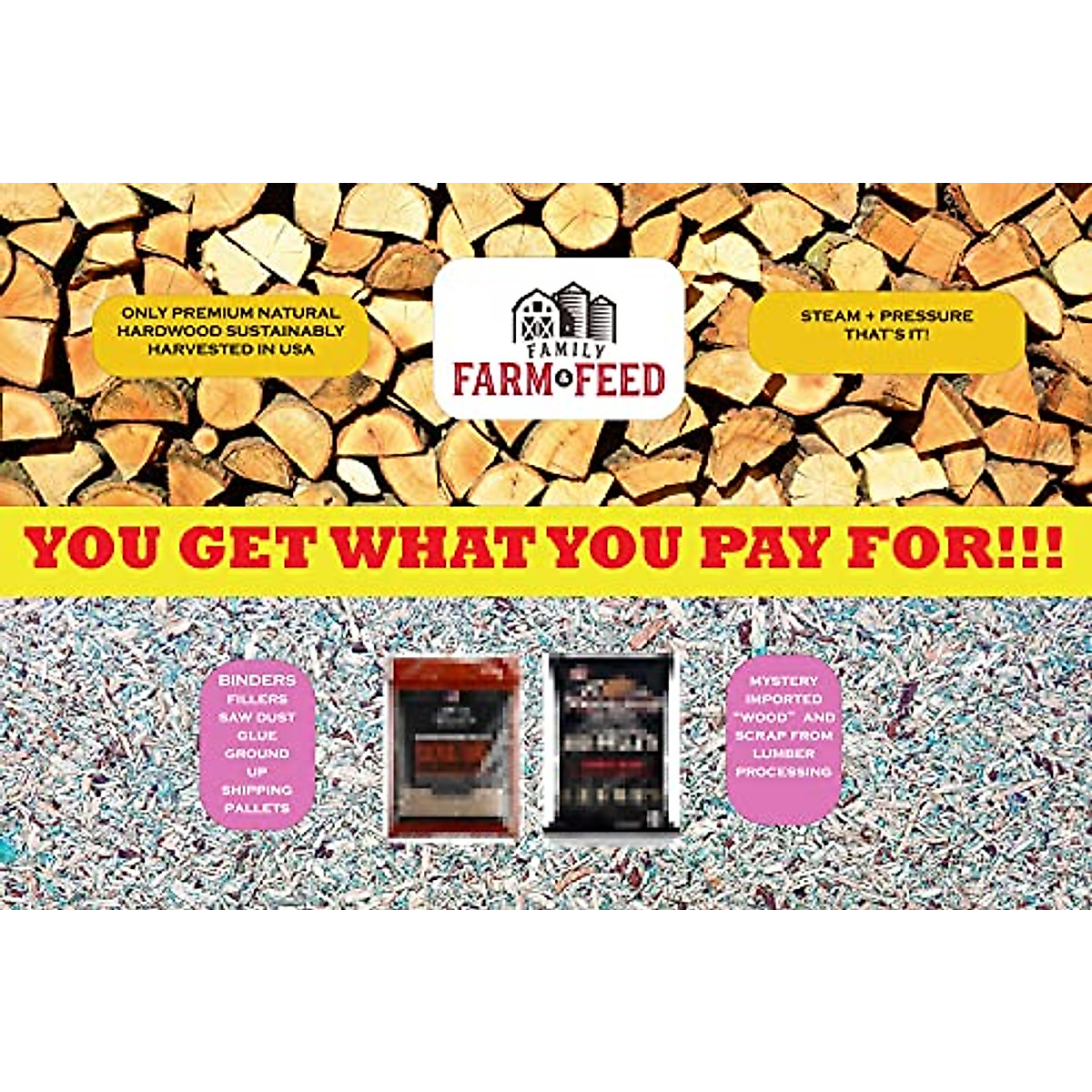 FAMILY FARM AND FEED | Hardwood Natural BBQ Grill Smoke Bake | Oak | Pellets | 4 Pound Pel Bag