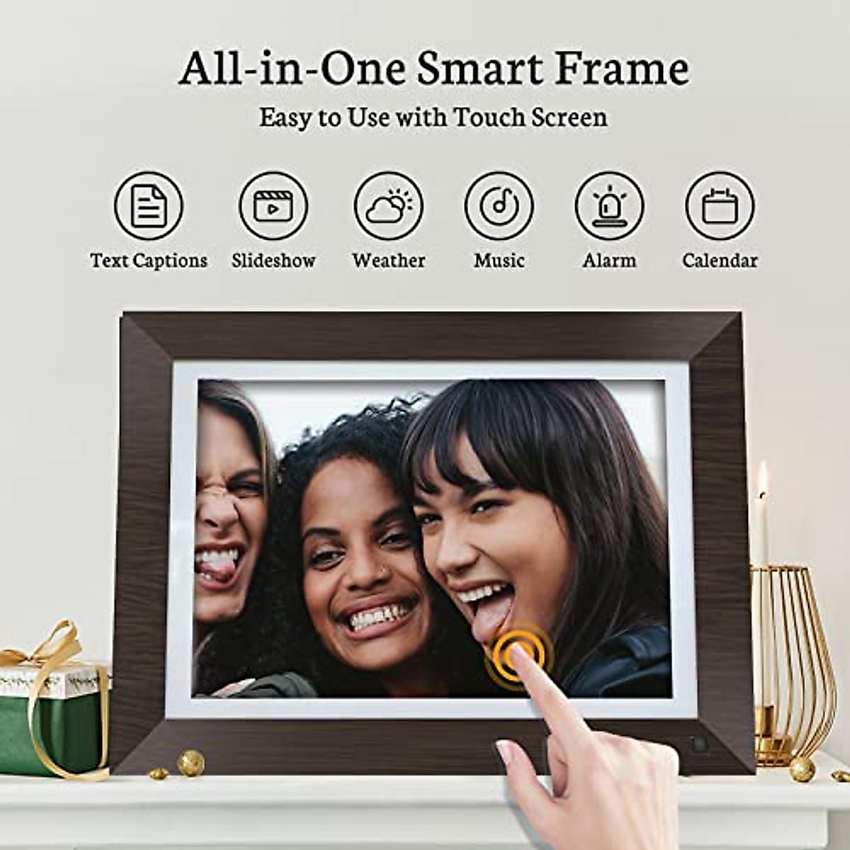 BSIMB 11 Inch 32GB FHD Smart Digital Photo Frame with 1920x1280 IPS Touch Screen, WiFi Could Picture Frame, Instantly Share Photos & Videos via Email/App, Motion Sensor, Gift for Grandparents