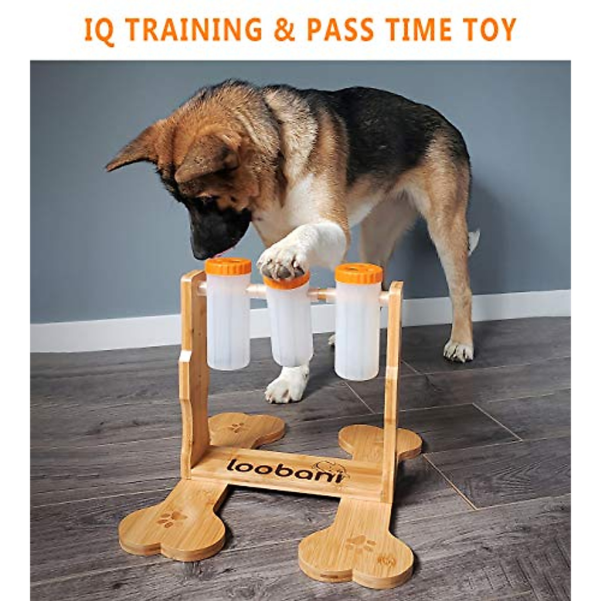 LOOBANI Dog Puzzle Toys Wooden - Interactive Dog Toys for Boredom, IQ Training and Mental Brain Stimulation, Treat Dispensing Dog Toys/Dog Entertainment Toys/Food Slow Feeder for Small to Large Dogs