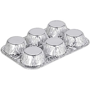 Aluminum Muffin Pans (6 Compartments) - 2 Count