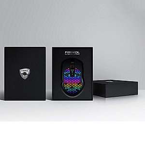 Lightweight Gaming Mouse, Honeycomb USB Wired Mouse with Backlight, 4000 DPI, RGB Computer Gaming Mouse for Mac, Laptop, PC (Black)