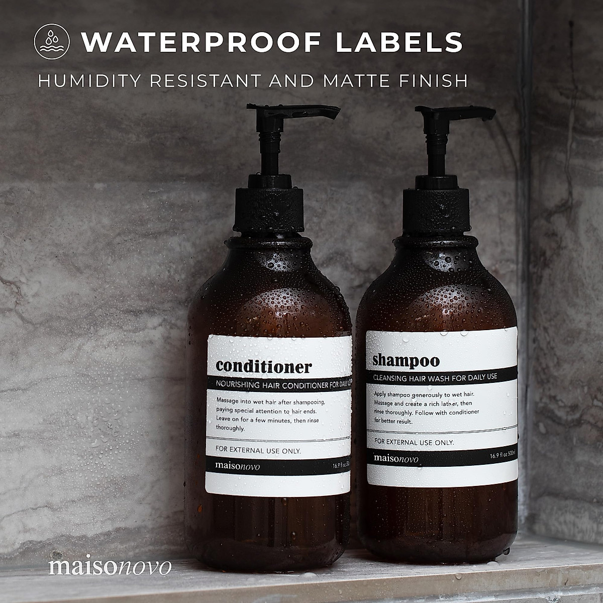 MaisoNovo Waterproof Labels for Bottles Vintage Design - 6pc Mix Pack