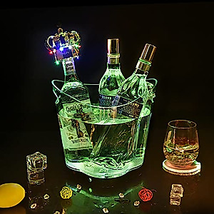 Ice Bucket Transparent Plastic Drink Bucket Large Capacity 4.5L Suitable for Party Bar Family Gathering