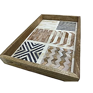 Decorative Multi-Color Rectangle Serving Tray Multipurpose Decorative Breakfast Coffee Table Top Vintage Handmade Premium Exclusive Kitchen Essentials