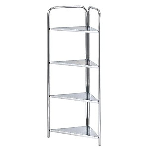 BEEY Narrow Storage Rack Standing Unit Shelf Metal Corner Shelf for Laundry Room Kitchen Bathroom Fridge Space(4-Tiers)