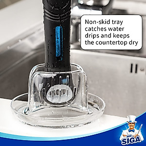 MR.SIGA Soap Dispensing Dish Brush Storage Set, Kitchen Brush with Holder for Pot Pan Sink Cleaning