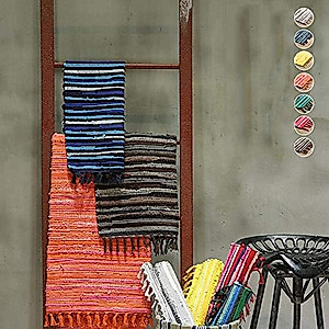 Cotton Rag Rug 36''x60'- 3’x5' - Multicolor Chindi Rug - Hand Woven Washable & Reversible for Living Room Kitchen Entryway Bedroom Rug Rag with Tassel (Red)