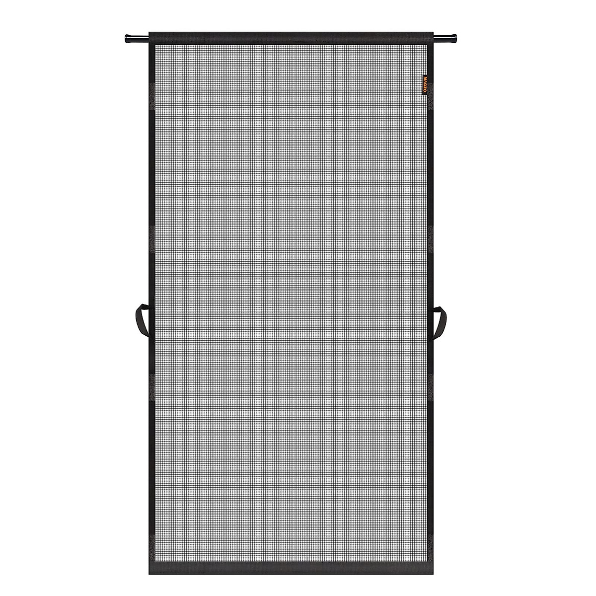 MAGZO Hanging Screen Door, Fits Door Size 34" x 82" (Curtain Size 36'' x 83''), Upgraded Fiberglass Screen Door Mesh with Tension Rod&Hook&Loop (One Piece Can be Installed in 2 Ways), Weighted Bottom