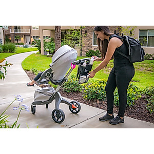 Primo Passi Baby Diaper Bag Backpack with Insulated Pockets, Wipes Case, Changing Pad, and Stroller Straps (Grey)