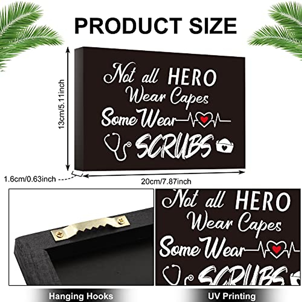 Jetec Nurse Signs Table Centerpieces Nurse Decorations Wall Decor Nurse Party Decorations Table Toppers Wooden Plaques Box Signs for Home Office Decor