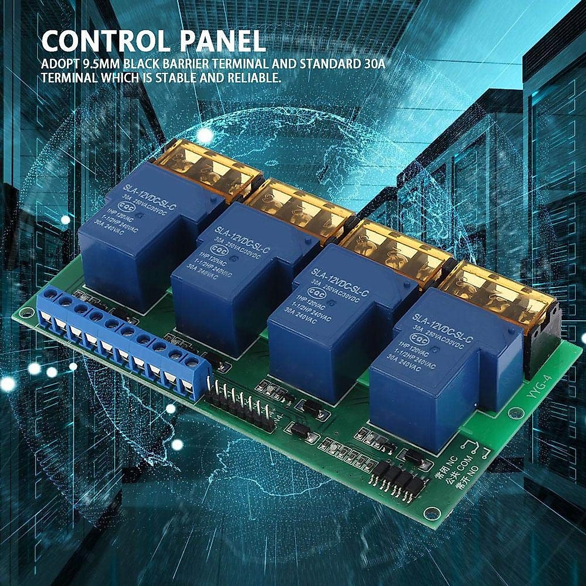 30A 4 Channel Relay Module Expansion Board for Raspberry Pi DSP AVR PIC ARM (12VDC)
