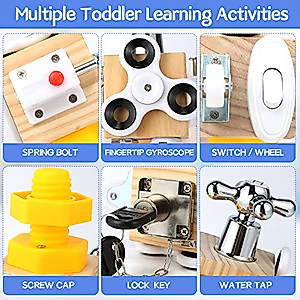 Aoumi Busy Cube for Kids Sensory Busy Board Travel Toy for Toddlers 1 2 3 Years Old Educational Learning Toys Montessori Toys for Babies 18-24 Month