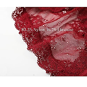 LEVAO Women Lace Underwear Sexy Breathable Hipster Panties Stretch Seamless Bikini Briefs Multipack