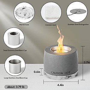 Y&M Table Top Fire Pit, Portable Tabletop Fireplace Indoor Outdoor Use, Smokeless Fire Concrete Bowl Pot,Mini Personal Fire Pit