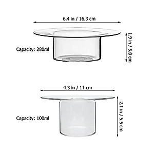 UPKOCH Glass Trifle Bowl 2Pcs Glass Salad Bowl Clear Glass Yogurt Bowl Crystal Dessert Bowl Oatmeal Storage Bowl Appetizer Bowl Plate for Candy Fruit Snacks 100ml+280ml Appetizer Cups
