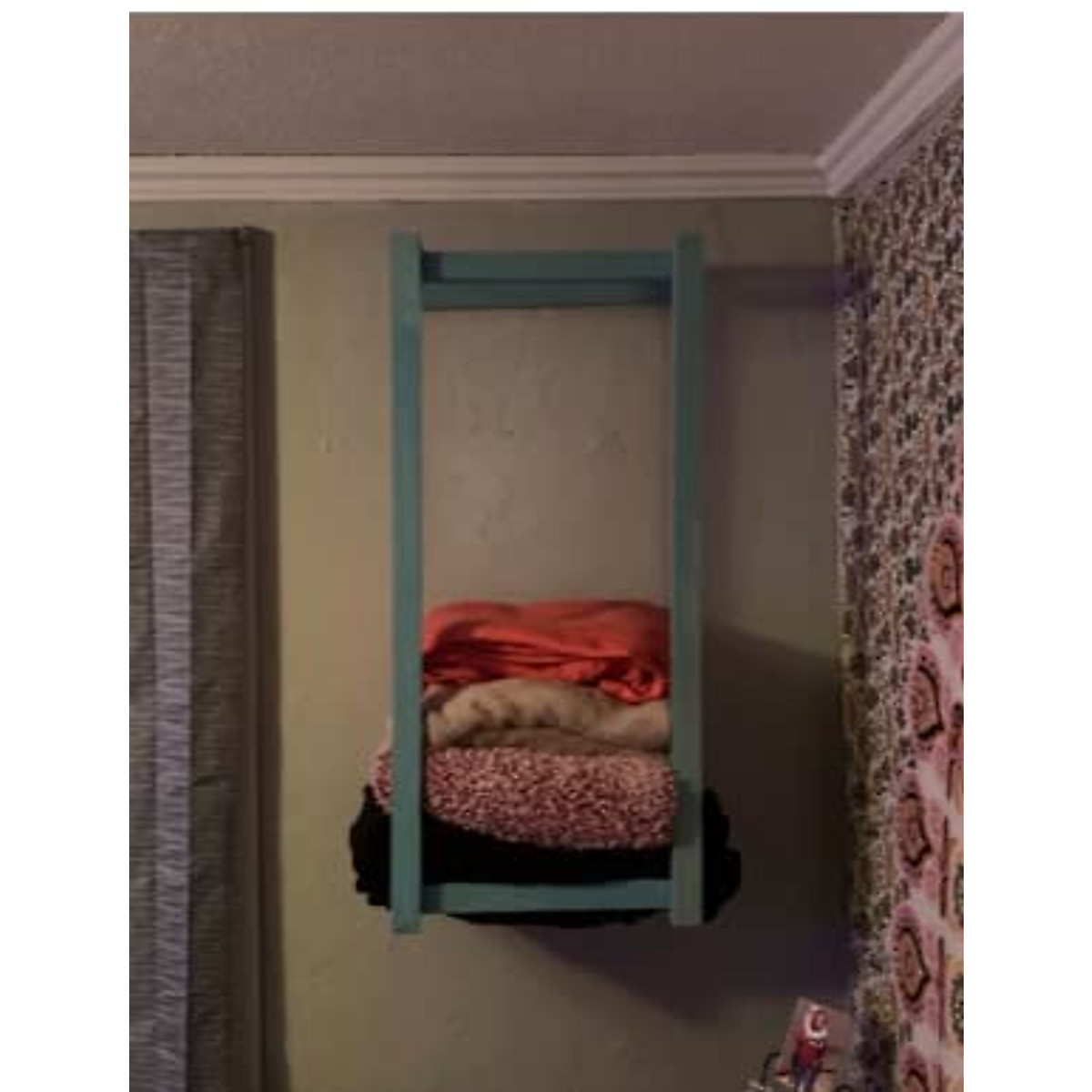 Teal Blanket Rack Quilt Rack Towel Storage 36"