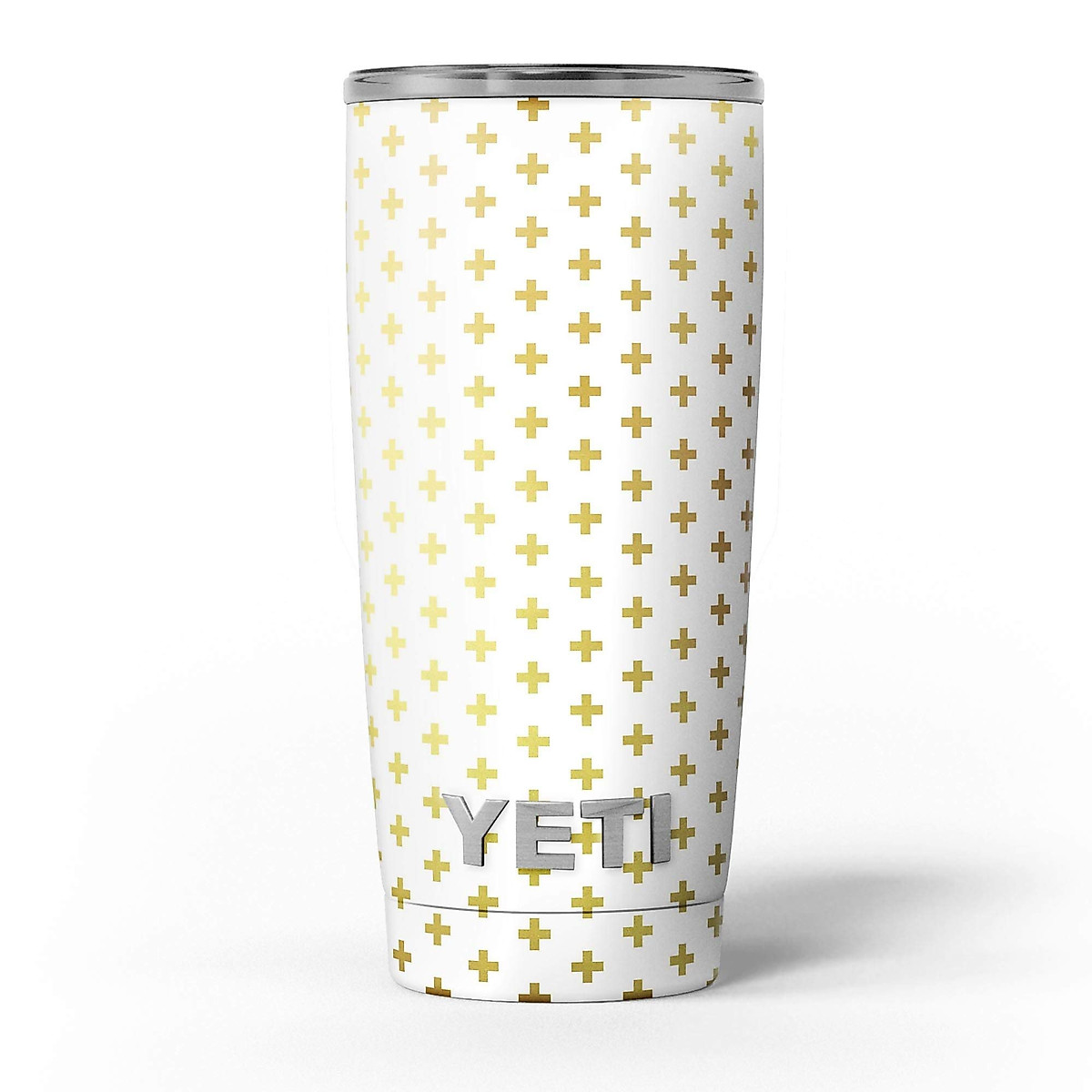 Design Skinz The Gold Mirco Cross Pattern - Skin Decal Vinyl Wrap Kit Compatible with The Yeti Rambler Cooler Tumbler Cups