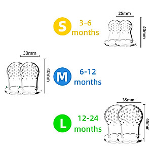 Baby Food Fruit Feeder Pacifier Teething Toys Teether （2Pcak） - Relief Teething Includes All The Sizes Pouches Food Feeder Pacifier 6 Different Silicone Nipple