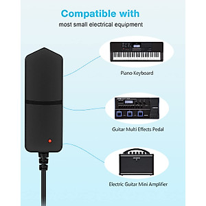 Aclorol 9V DC Power Supply Adapter for Casio Zoom Guitar Multi Effects Pedal Keyboard AD-5 AD-5MU AD-5MR WK-110 WK-200 LK-100 LK-220 AC/DC 9V Guitar Pedal Power Supply Charger, Center Negative