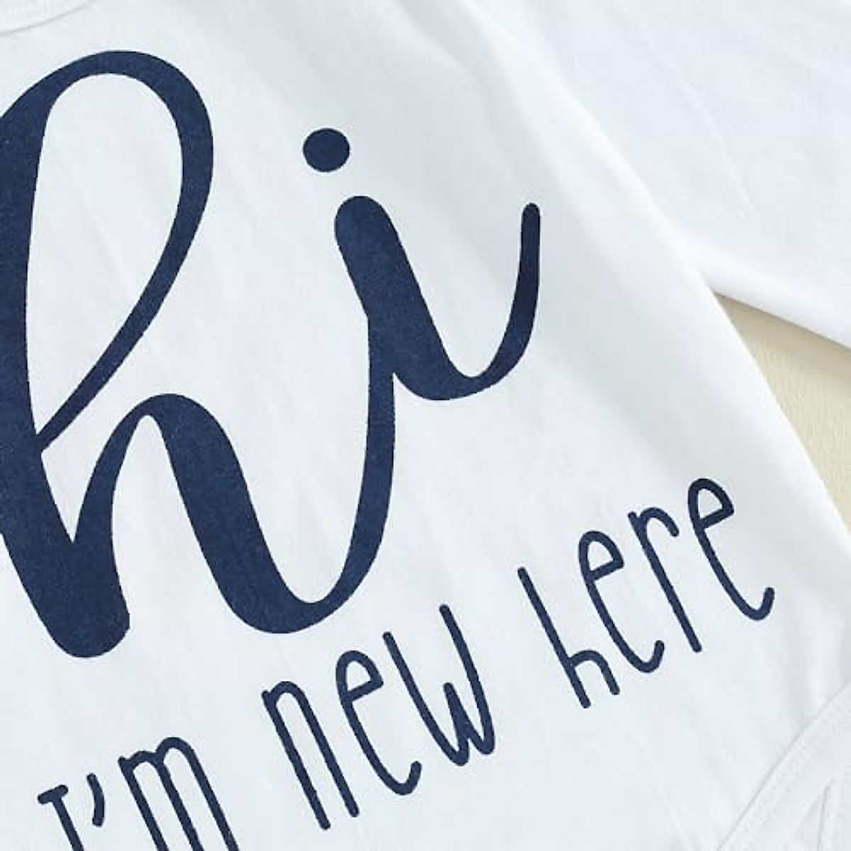 Newborn Baby Girl Boy Clothes Im New Here Infant Romper Top Pants Beanie Hat Set Baby Coming Home Outfit (Pink, 6-9 Months)