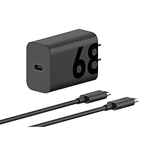 Motorola TurboPower 68W USB-C Wall Charger with GaN Technology and 3.3ft 6.5 Amp E-Marked Cable, Ultra Compact USB-PD Power Delivery for Motorola Edge+ (2022) Type C Phones, Laptops, Tablets