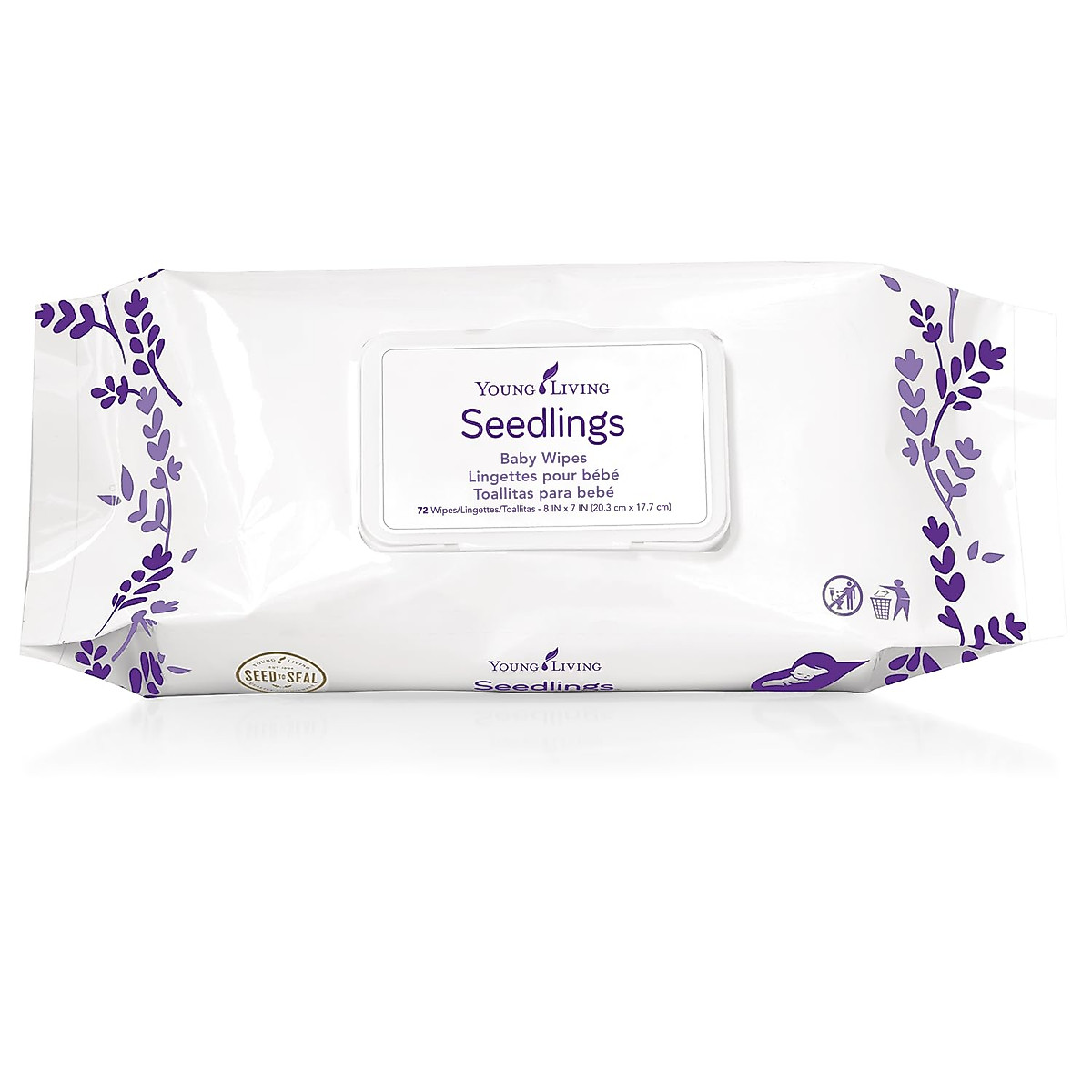 Young Living Seedlings Baby Wipes, 72ct | Gentle Care for Little Ones | Skin Moisturizer | Hydrating & Smooth | Sensitive Skin | Thick Wipes | Alcohol-Free | Ideal for Hands & Faces | Water-Infused