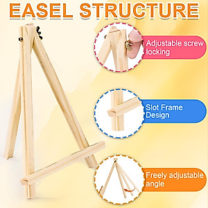 ESRICH 4 Pack 9 Inch Wood Easels, Easel Stand for Painting Canvases, Art, and Crafts, Tripod, Painting Party Easel, Kids Student Tabletop Easels for Painting, Portable Canvas Photo Picture Sign Holder