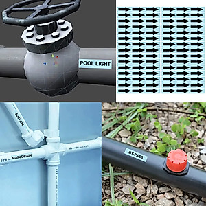 Pool Equipment Identification Labels Waterproof PVC Sticker Labels for Swimming Pool, Spa Equipment, Plumbing, & Piping Parts 1/2 x 2 Inch 125 Pcs Adhesive Labels (Swimming Pool, Blue)