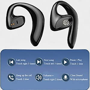 Luisport Open Ear Bluetooth Headphones Wireless Earbuds Bluetooth Earbuds Bluetooth Headphones Wireless Headphones Bluetooth Earphones Wireless Earphones(S900-Black)