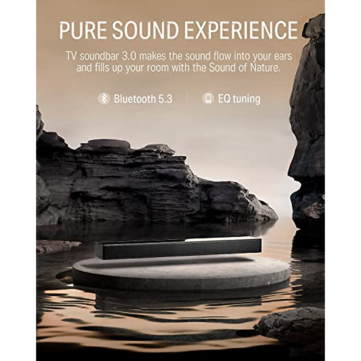 Donner Soundbars for TV, Dolby Atmos Surround Sound Home Audio Speakers with Bluetooth 5.3 and Equalizer Editor, TV HDMI Input, Stereo Home Theater with Built-in Woofers, DHT-S300