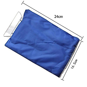 SEIWEI 2 Pack Car Windscreen Ice Scraper Removal No Scratch Handheld Snow Frost Scrapers Van Truck Windshield Cleaning Tool with Mitt Glove (Blue and Red)