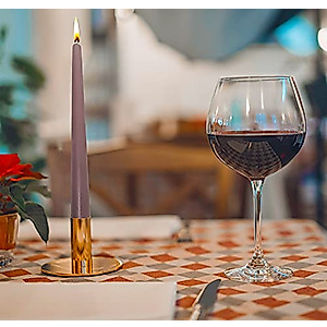 Hyoola Tall Taper Candles - 10 Inch Mauve Pink Unscented Dripless Taper Candles - 8 Hour Burn Time - 12 Pack