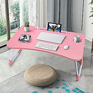 Slendor Laptop Desk Foldable Bed Table Folding Breakfast Tray Portable Lap Standing Desk Notebook Stand Reading Holder for Bed/Couch/Sofa/Floor