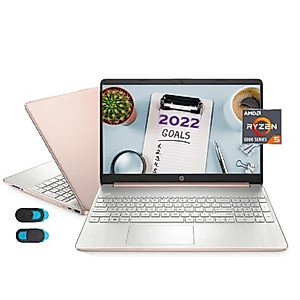 HP 2022 15 Business Laptop, 15.6 Full HD 1080P Display, AMD Ryzen 5 5500U HexaCore Processor (Beats Intel i5 1137G7), 16GB DDR4, 1TB SSD, Webcam, USB C, Windows 11, Rose Gold, YSC Accessory