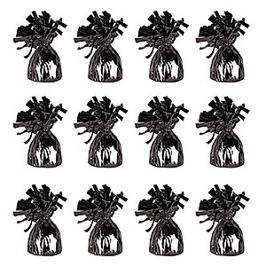 Beistle 50804-BK Metallic Wrapped Balloon Weights, 12 Per Package ,Black