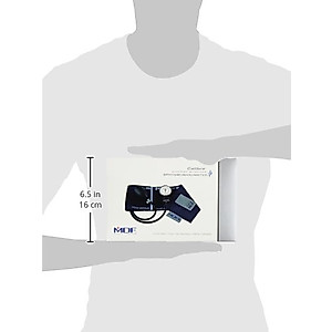 MDF Instruments, Calibra Aneroid Premium Professional Sphygmomanometer, Blood Pressure Monitor with Adult Cuff & Carrying Case, Lifetime Calibration, White Dial, Black Cuff, MDF808M11