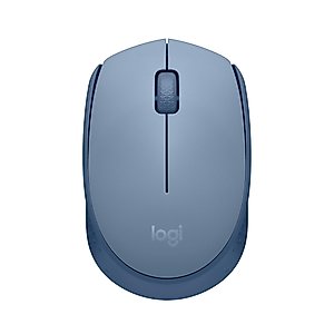 Logitech M170 Wireless Mouse for PC, Mac, Laptop, 2.4 GHz with USB Mini Receiver, Optical Tracking, 12-Months Battery Life, Ambidextrous - Blue Grey