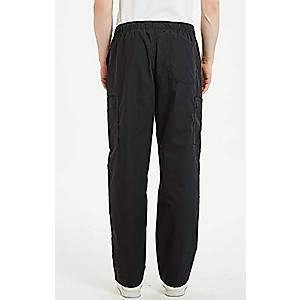 VOGRYE Men's Scrubs Pant Cargo Scrubs Pant with Poctets (M, Black)