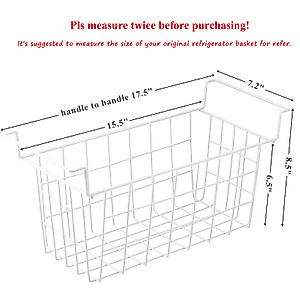 Homics Chest Freezer Baskets 17.5 Inch, Chest Freezer Organizer Bins Metal Wire Storage Baskets with Hanging Handles for Deep Freezer, Set of 2