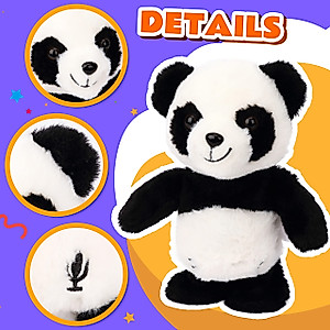Easfan Talking Panda Repeats What You Say Electric Walking Singing Stuffed Animal Interactive Funny Plush Toy Musical Speaking Animated Toy Birthday for Kids Boys Girls, 8"
