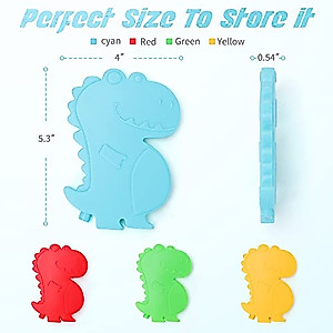 Cerbonny Reusable Ice Packs for Lunch Boxes, 4-Piece Set, Fun Dinosaur Shapes, Freezer Safe, Easy to Clean, Keeps Food and Drinks Cold