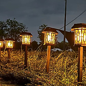 MSMKEJI 6 Pack Solar Light Outdoor Garden Patio Pathway Landscape Lights,IP67 Waterproof Solar Path Lights,Solar Powered Garden Lights for Walkway Yard Backyard Lawn Landscape Decorative