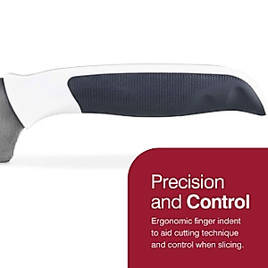 Zyliss Comfort Knife - Japanese Stainless Steel Knife - Non-Slip Contoured Handle for All Hand Sizes - Kitchen Knife with Safety Kitchen Blade Guards - Dishwasher Safe - 8" Chef's Knife