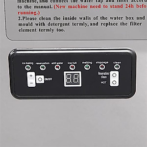 Zokop ZOKOP Commercial Ice Maker 110Lbs/24H, Stainless Steel Ice Machine with 24Lbs Ice Storage Capacity, Freestanding Under Counter ice Maker, Ideal for Home, Office, Restaurant, Bar, Coffee Shop