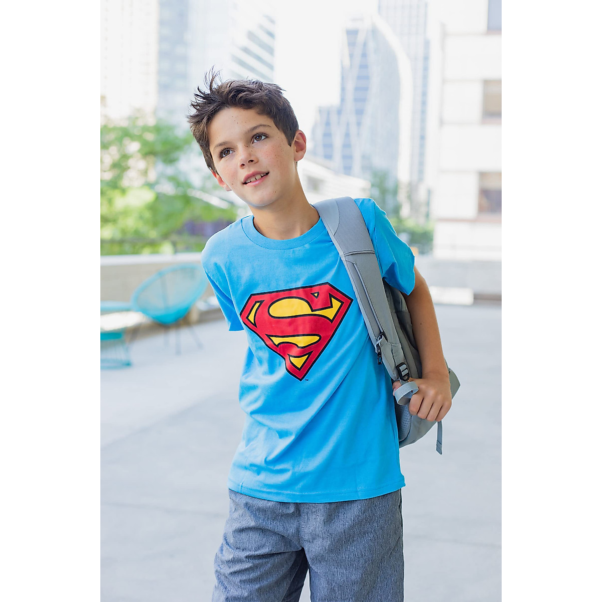 DC Comics Justice League The Flash Superman Batman Little Boys 3 Pack T-Shirts Red/Gray/Blue 7-8